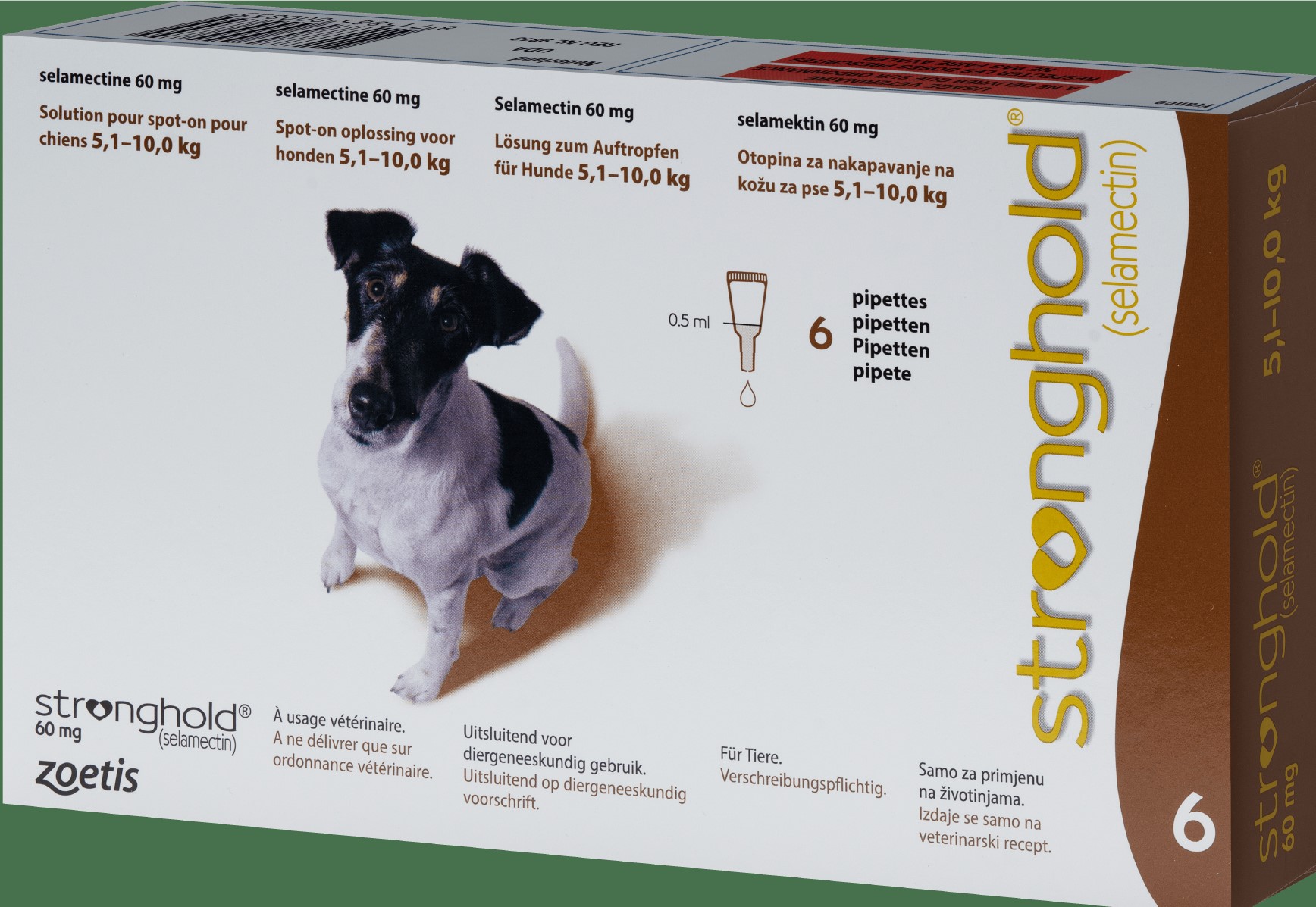 STRONGHOLD 60 mg solution pour spot-on pour chiens 5,1 – 10,0 kg - Med'Vet